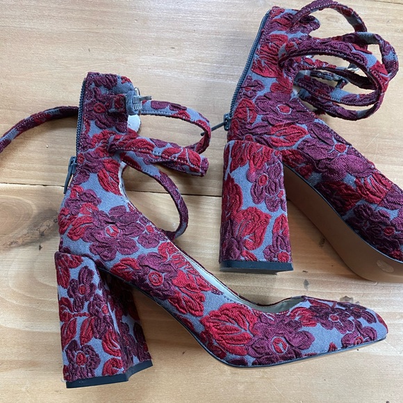 1. State | Shoes | State Embroidered Chunky High Heel W 55 | Poshmark